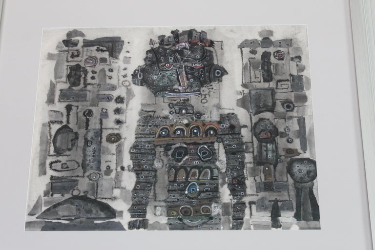 Dan Miller Mixed-Media Painting Tribal Robots For Sale at 1stDibs | dan ...