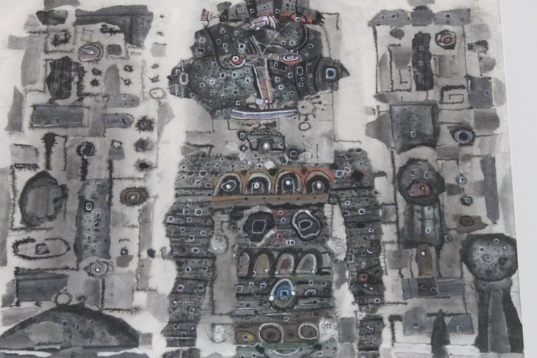 Dan Miller Mixed-Media Painting Tribal Robots For Sale at 1stDibs | dan ...