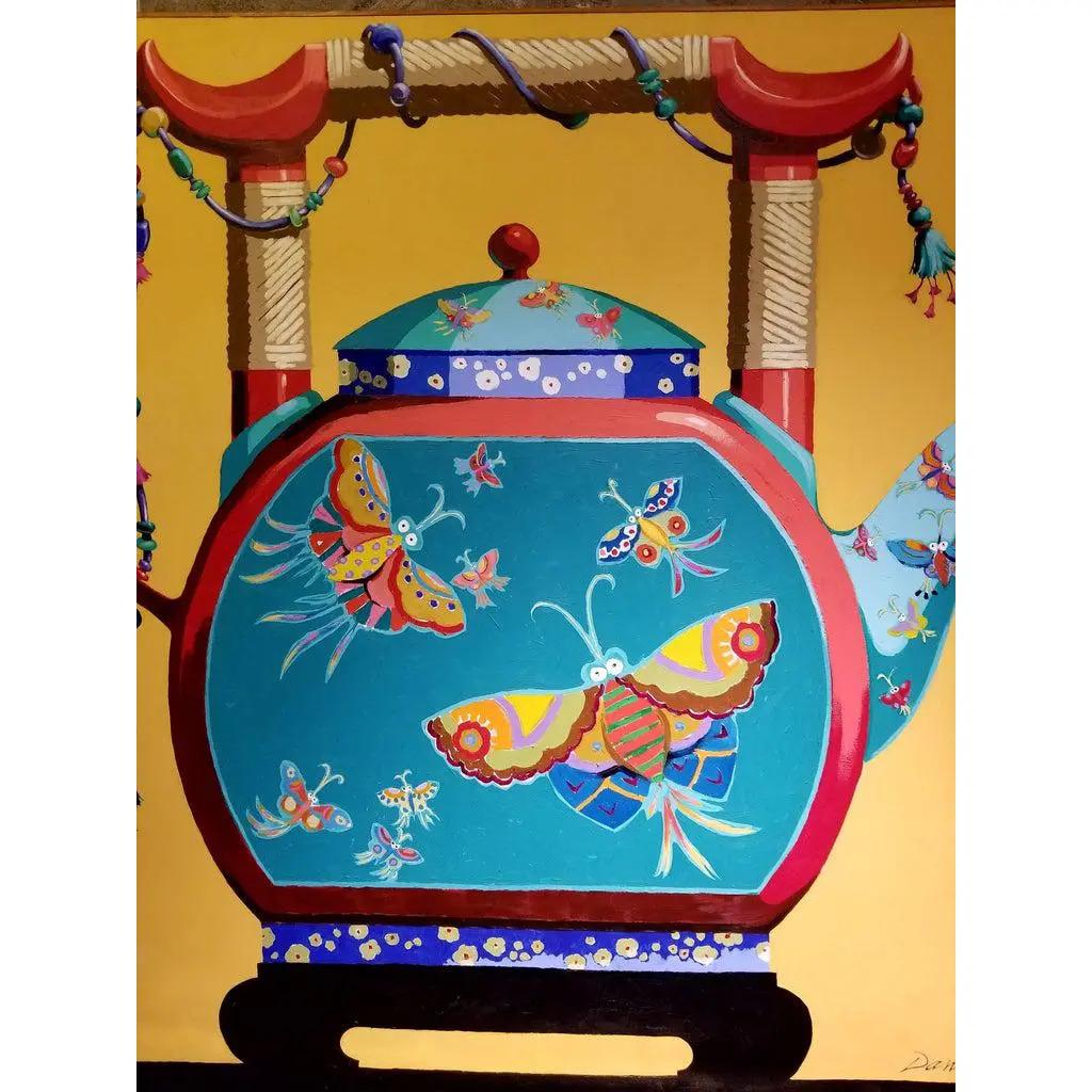 Dan Poole Large Scale Pop Art Painting "The Tea Castle", 1970s at ...