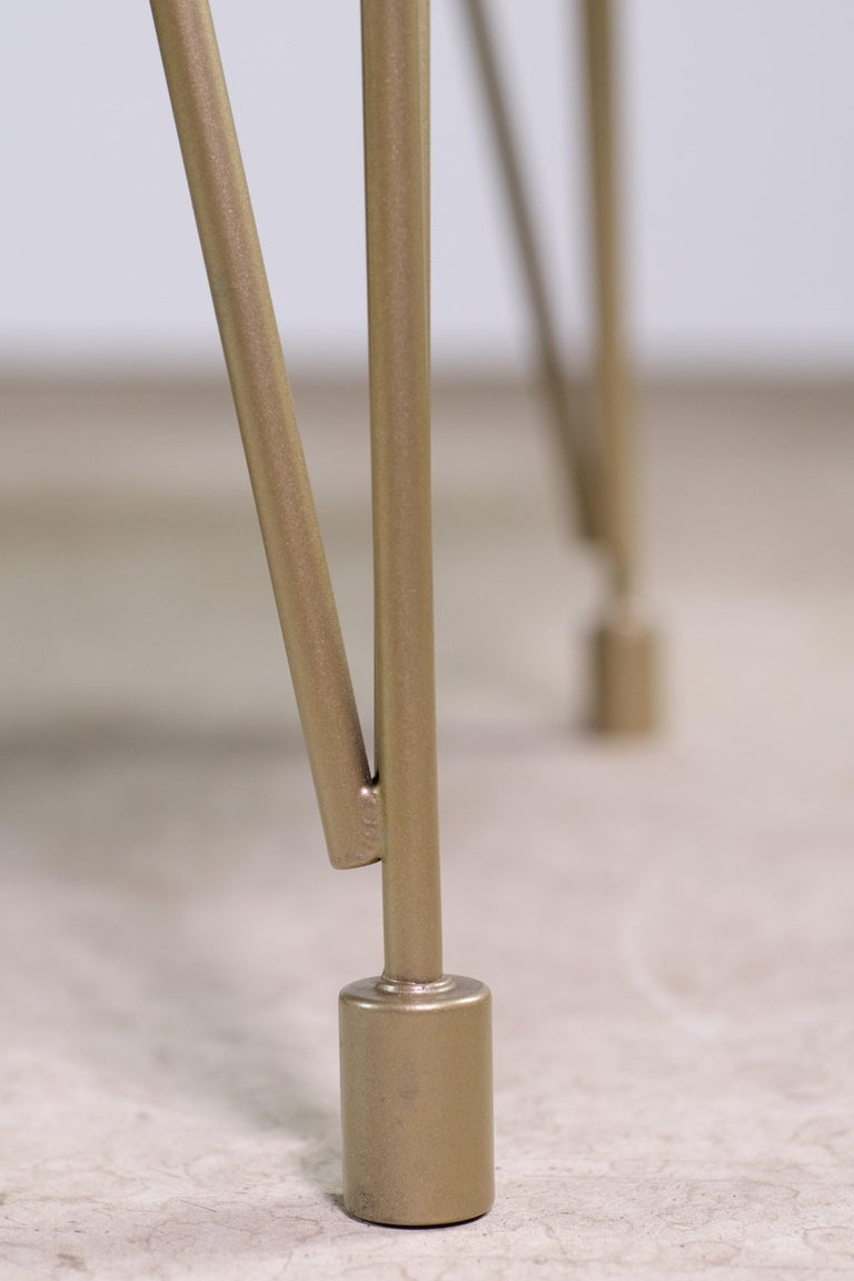 Danby White Marble w MCM Hairpin Legs Coffee Table For Sale at 1stDibs