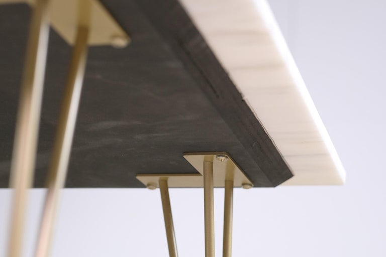 Danby White Marble w MCM Hairpin Legs Coffee Table For Sale at 1stDibs