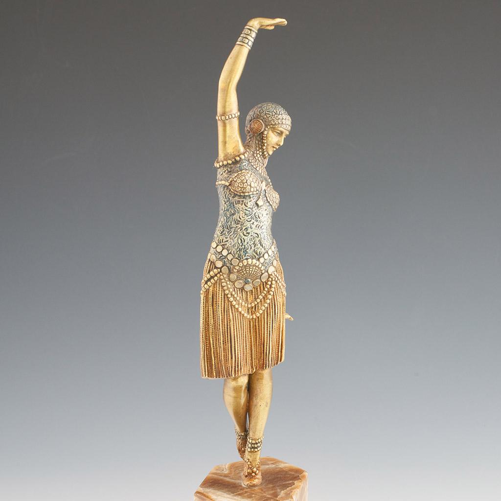 'Dancer of Lebanon' Art Deco Patinated Bronze Sculpture by Demetre ...