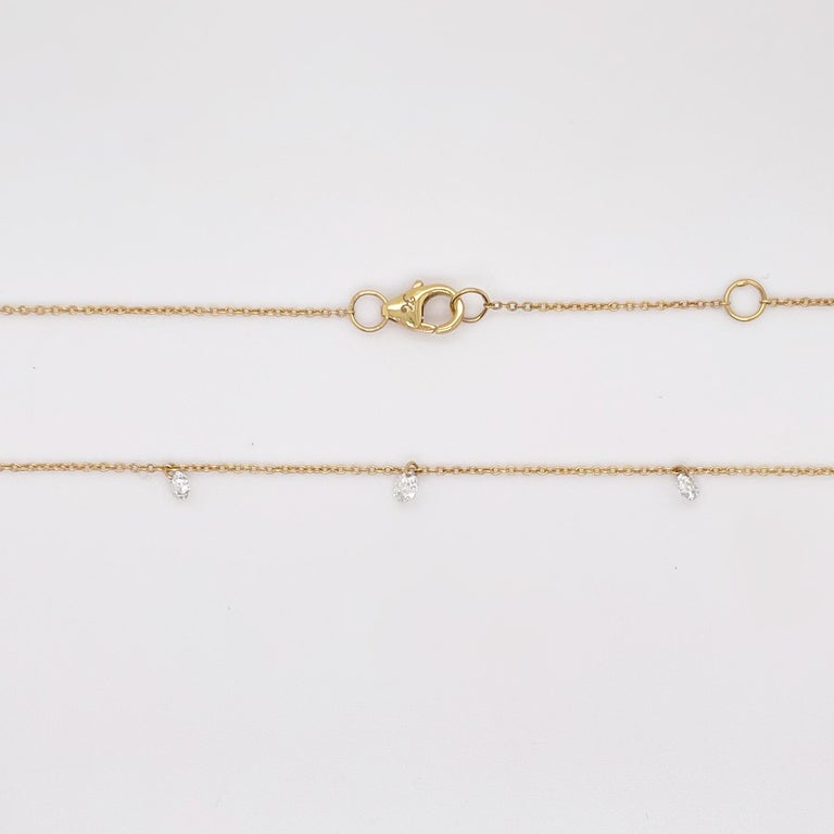 Dancing Diamond Necklace, .30ct Diamond Necklace, Dainty Stackable ...