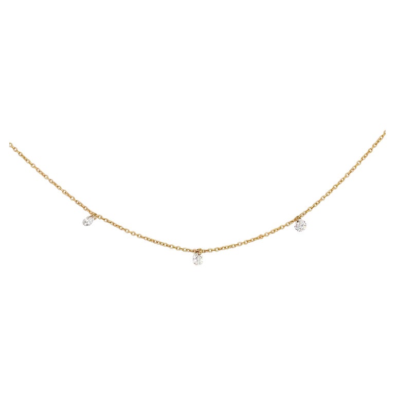 Dancing Diamond Necklace, .30ct Diamond Necklace, Dainty Stackable ...