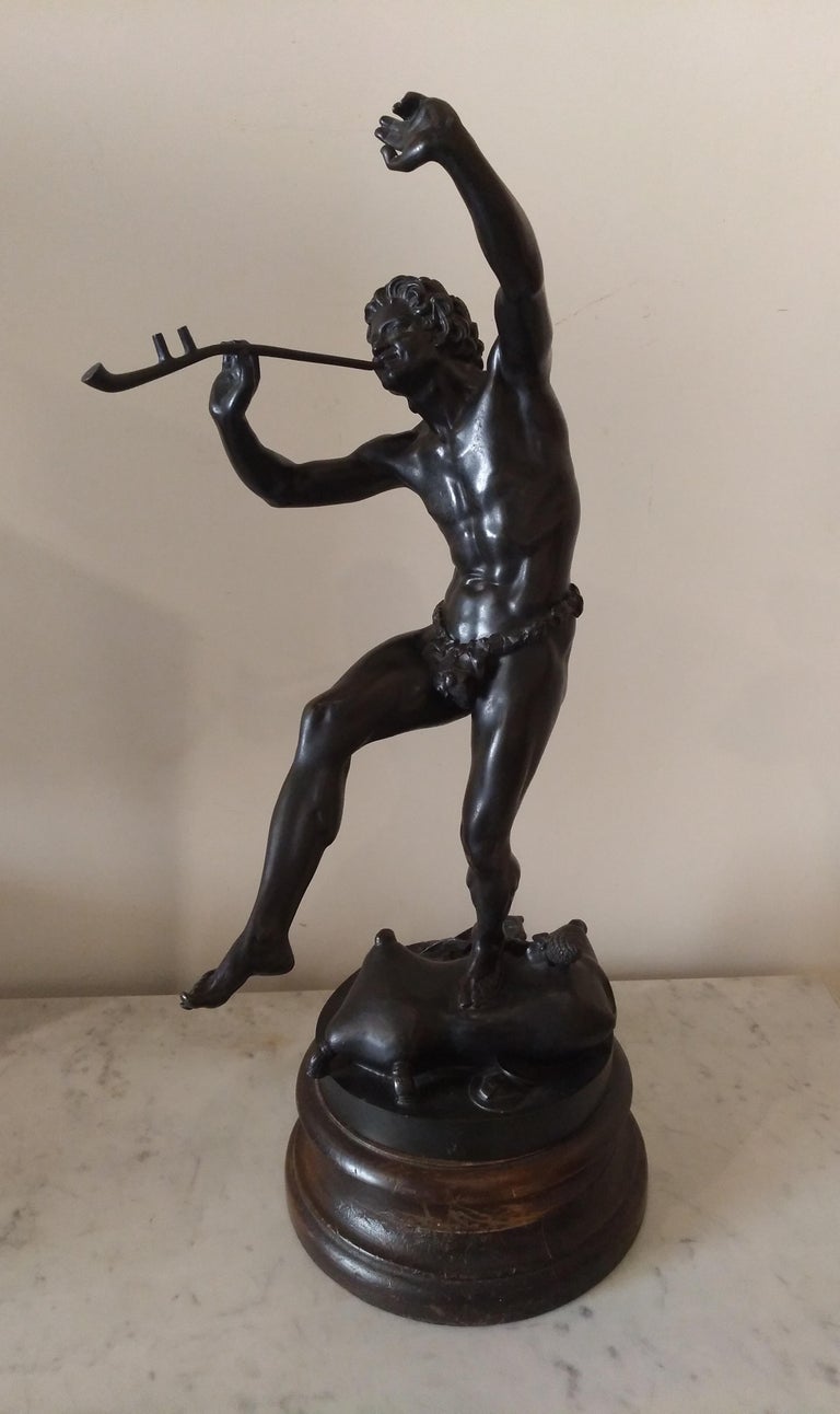 Dancing Faun, Eugène Lequesne Bronze Satyr Mythological, France, 19th ...