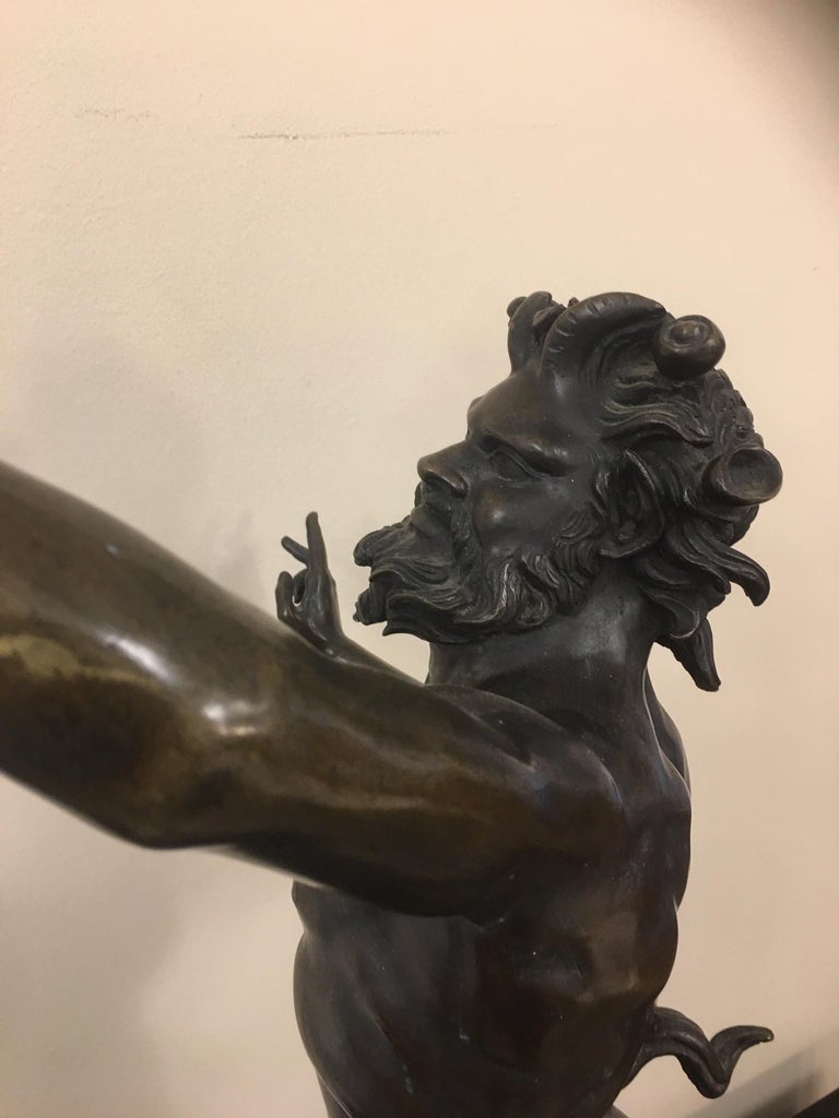 Dancing Faun from Pompeii in Bronze, Naples, 19th For Sale at 1stDibs
