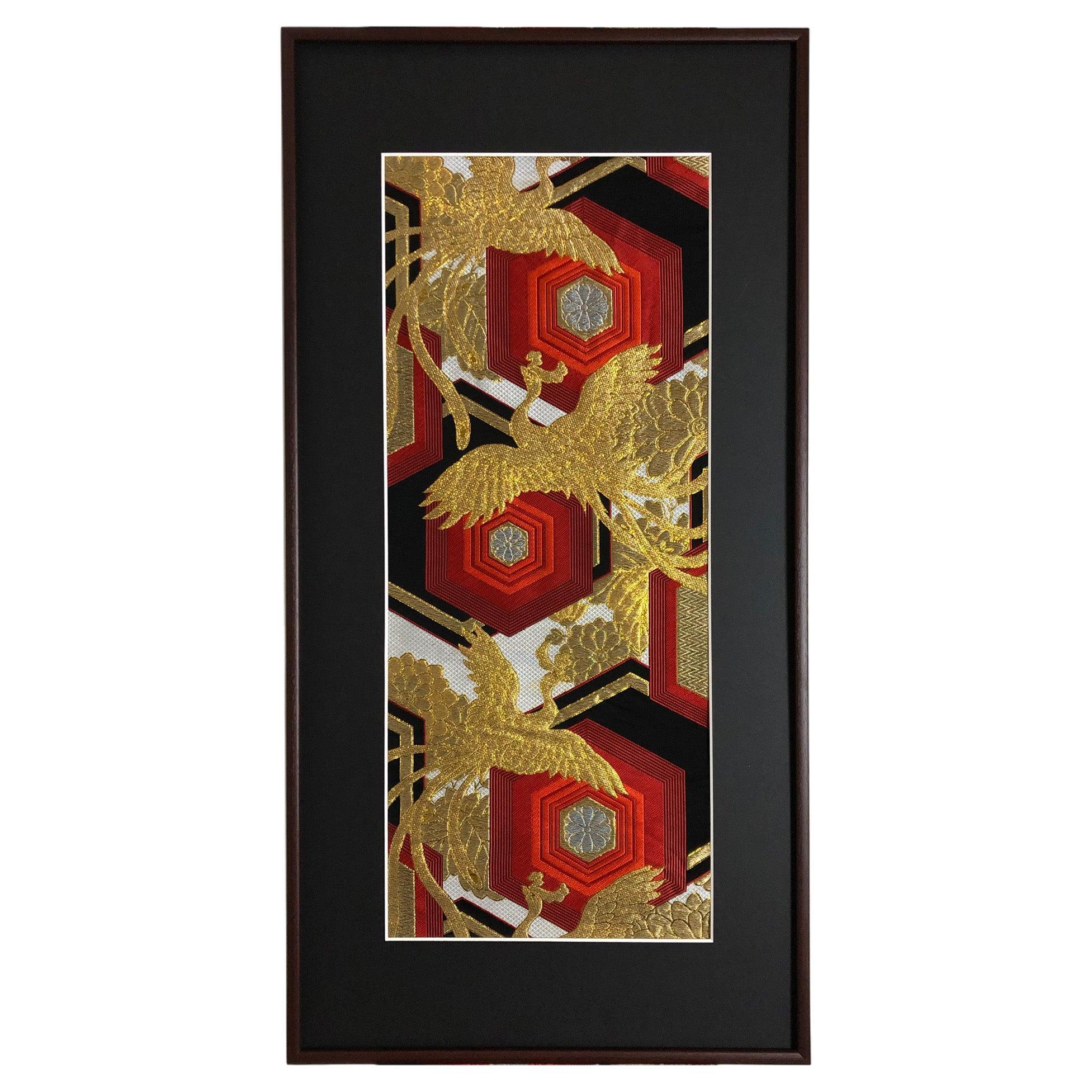 "Dancing Phoenix" by Kimono-Couture / Kimono Art, Textile Wall Art ...