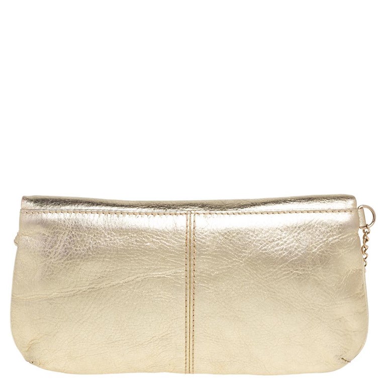 DandG Gold Leather Miss Karen Clutch at 1stDibs