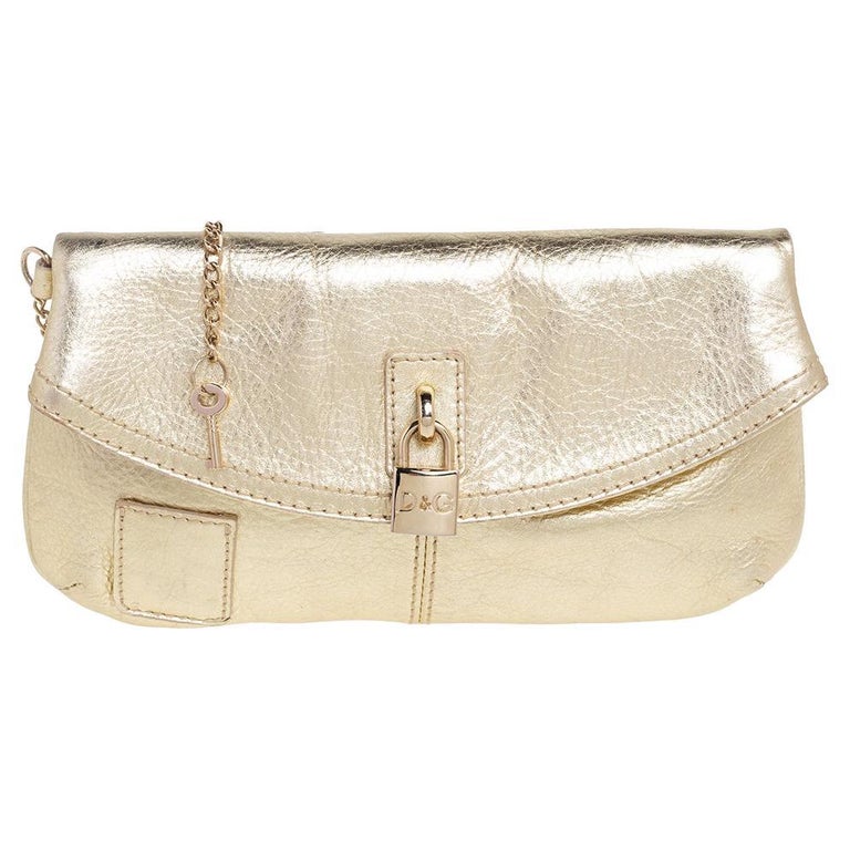 DandG Gold Leather Miss Karen Clutch at 1stDibs