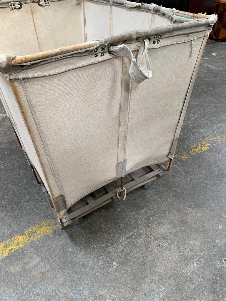 Dandux White Canvas Laundry Cart at 1stDibs | dandux laundry cart ...