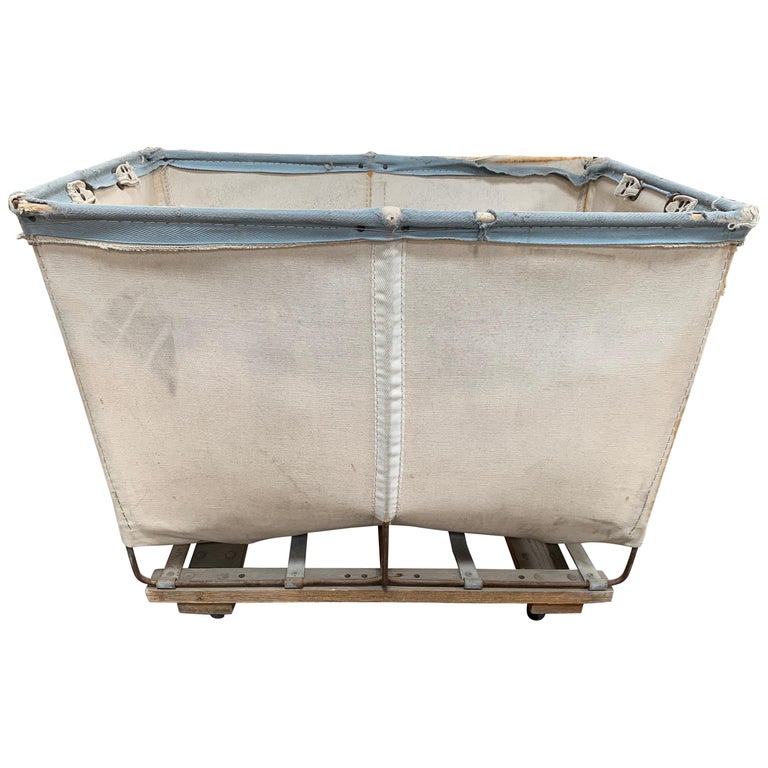 Dandux White Canvas Laundry Cart at 1stDibs | dandux laundry cart ...