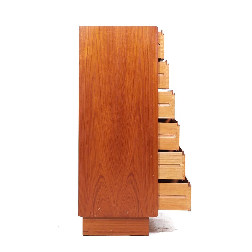 Danflex Mid Century Teak Tambour Door Gentlemans Chest Armoire For Sale ...