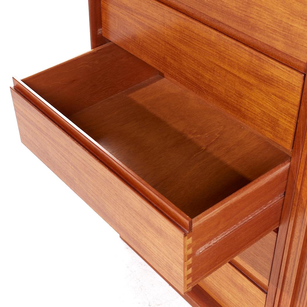 Danflex Mid Century Teak Tambour Door Gentlemans Chest Armoire For Sale ...