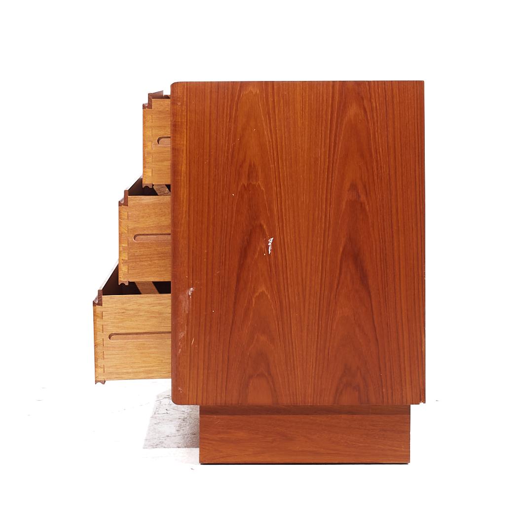 Danflex Mid Century Teak Tambour Door Lowboy Dresser For Sale at 1stDibs