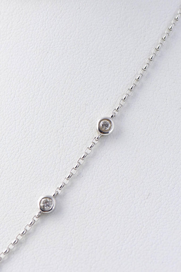 Dangling Diamond White Gold Necklace at 1stDibs