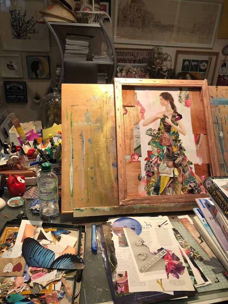 Danic Lago - Poise, Original, Collage, Gold Leaf, Ink, Acrylic ...