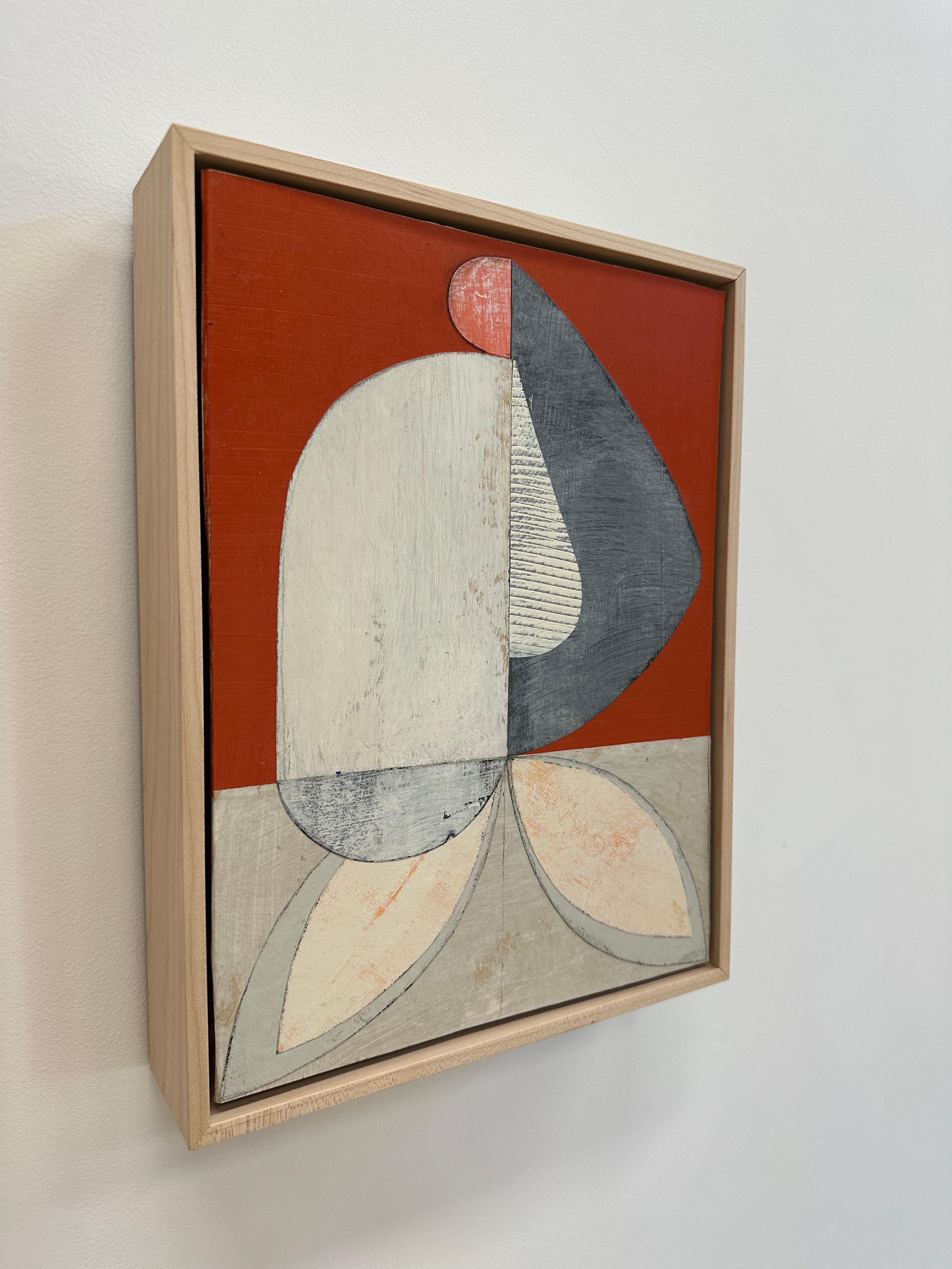 Daniel Anselmi - Portrait III, Bright Red Orange, Gray, Ivory Painted ...