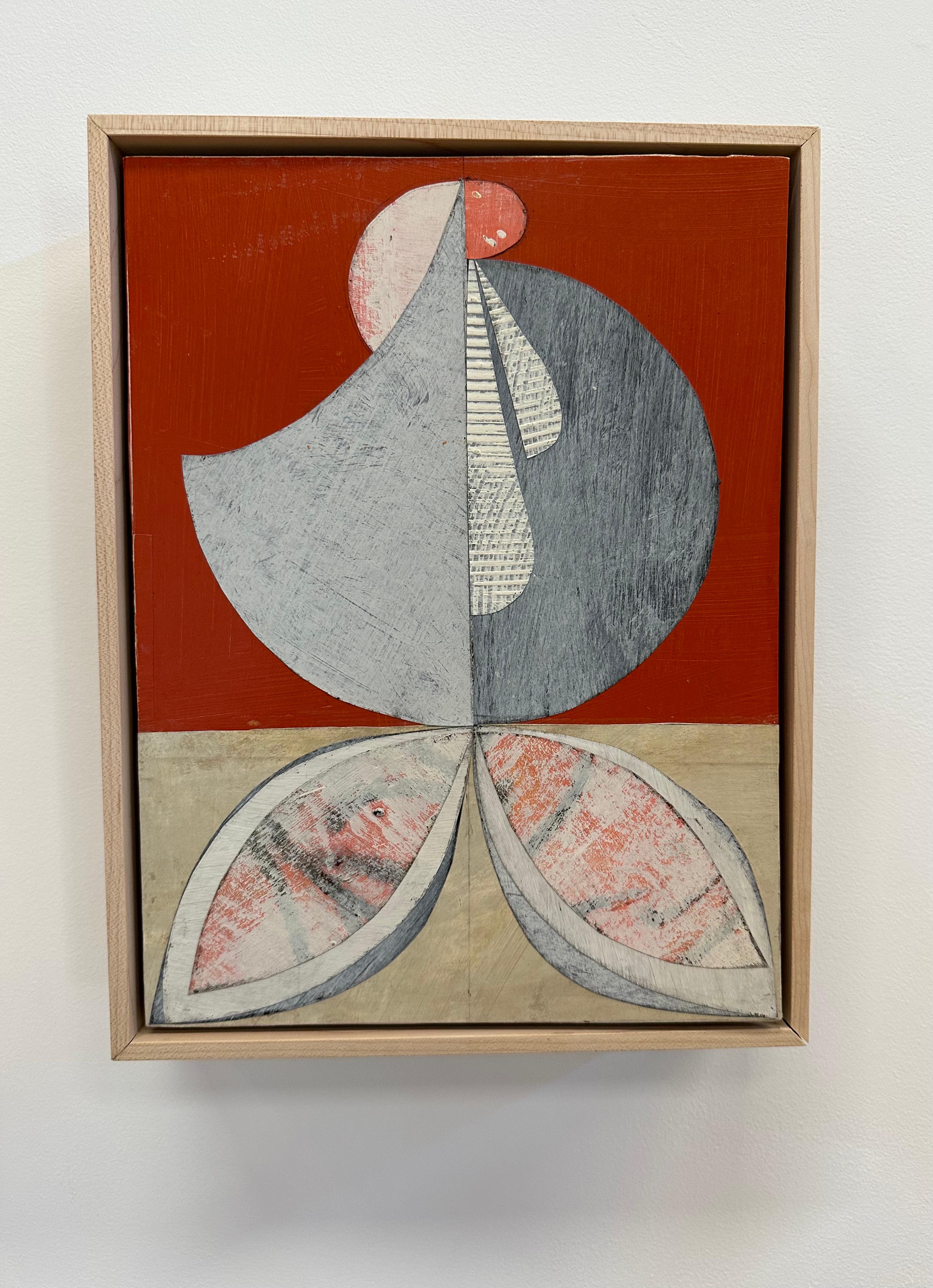 Daniel Anselmi - Portrait VI, Bright Red Orange, Gray, Ivory Painted ...