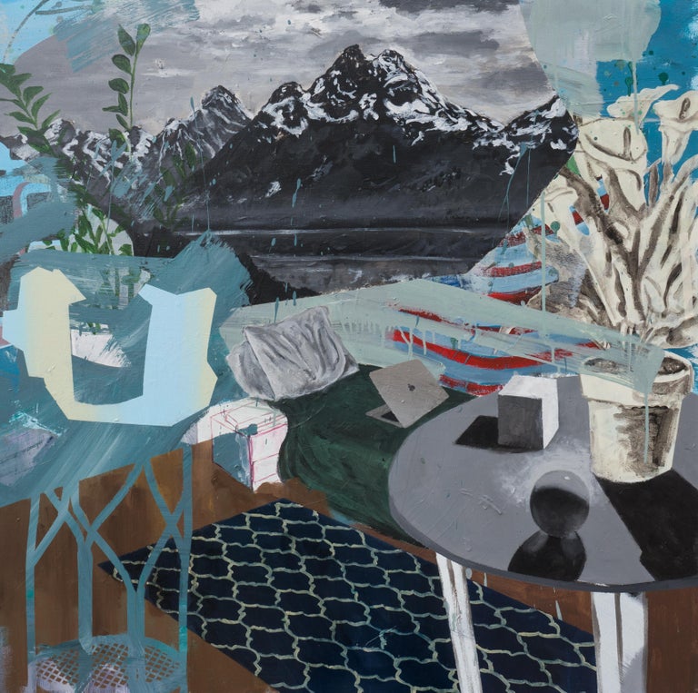 Daniel Bohman - Overlook, abstracted blue interior, still life with ...