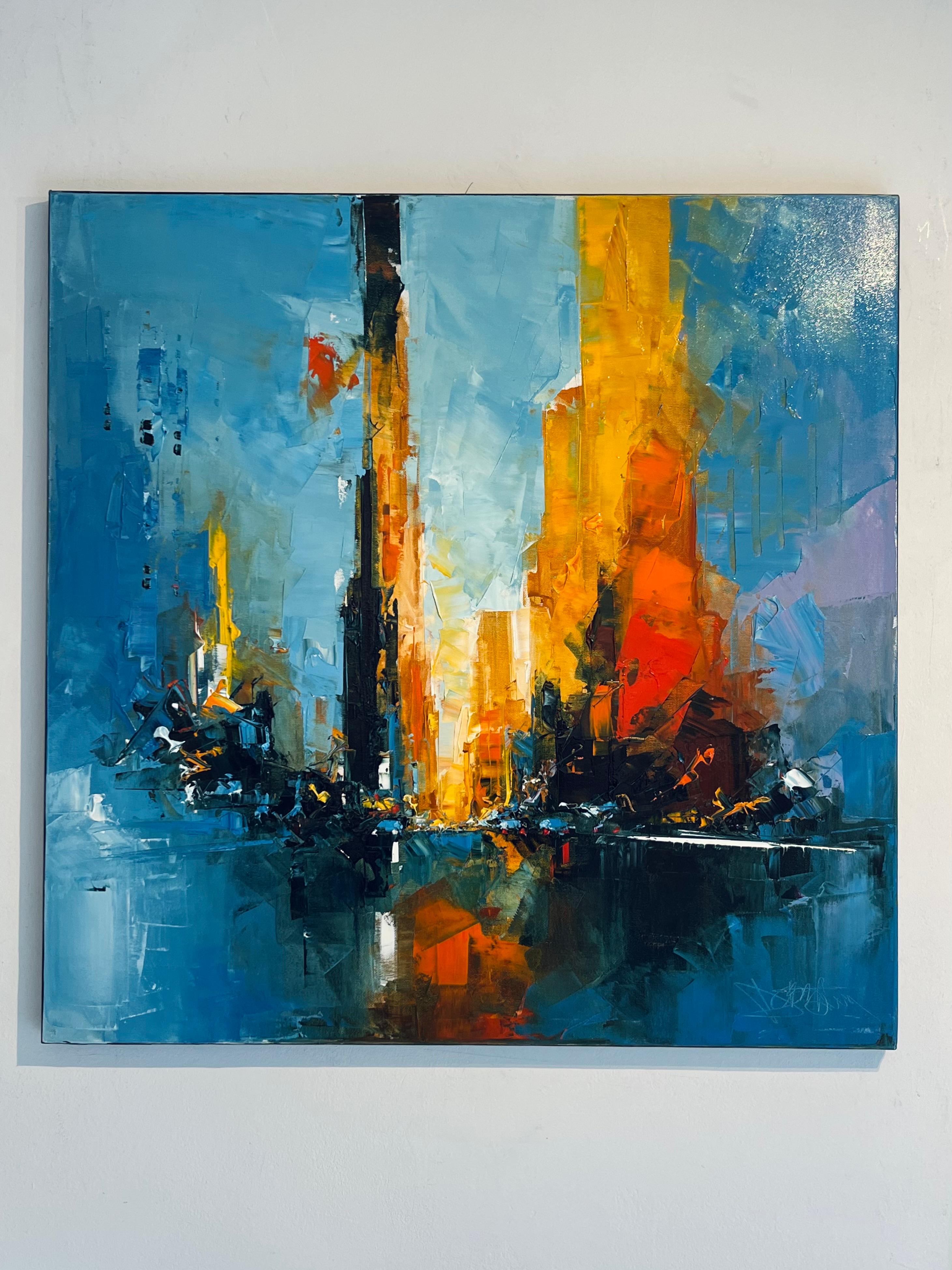 Daniel Castan - Perspectives, New York-original abstract cityscape oil ...