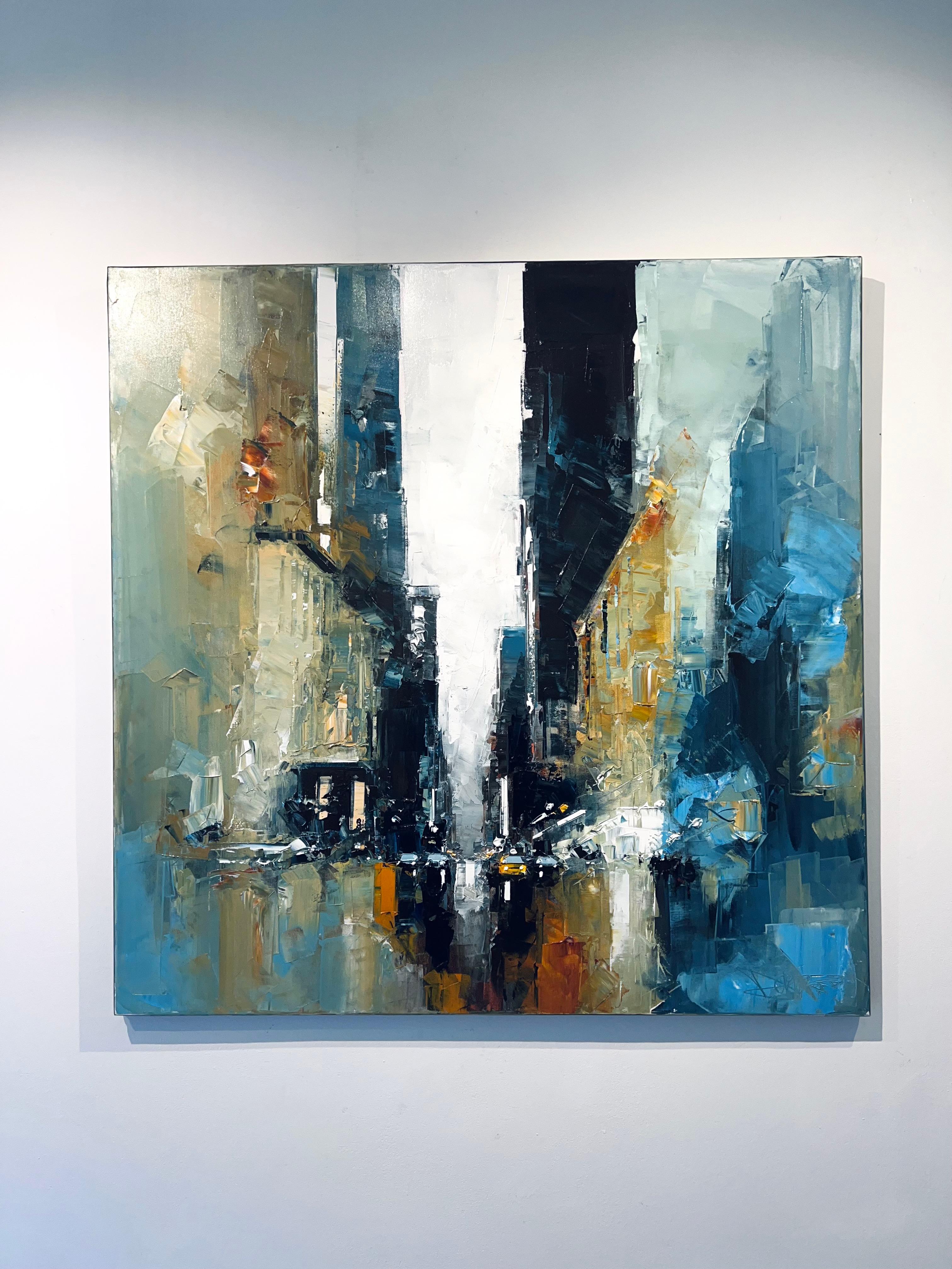 Daniel Castan - Urban Rhythms- original abstract cityscape oil ...