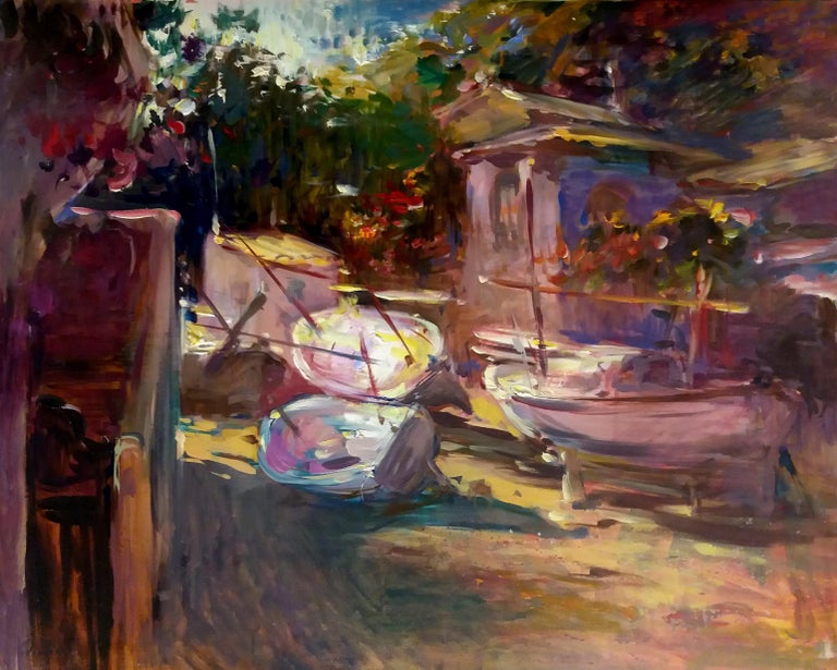 Daniel Codorniu - boats in the sand original expressionist acrylic ...