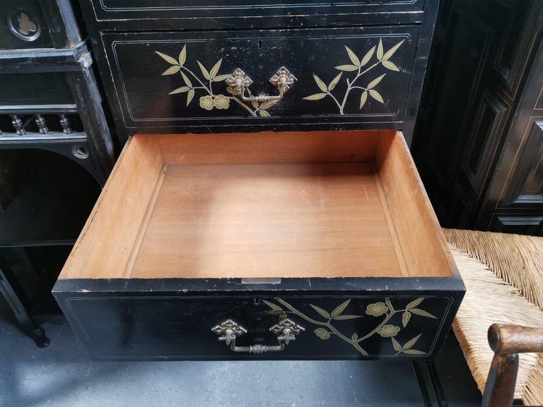 Daniel Cottier A Rare and Early Anglo-Japanese Ebonized Tall Chest of ...
