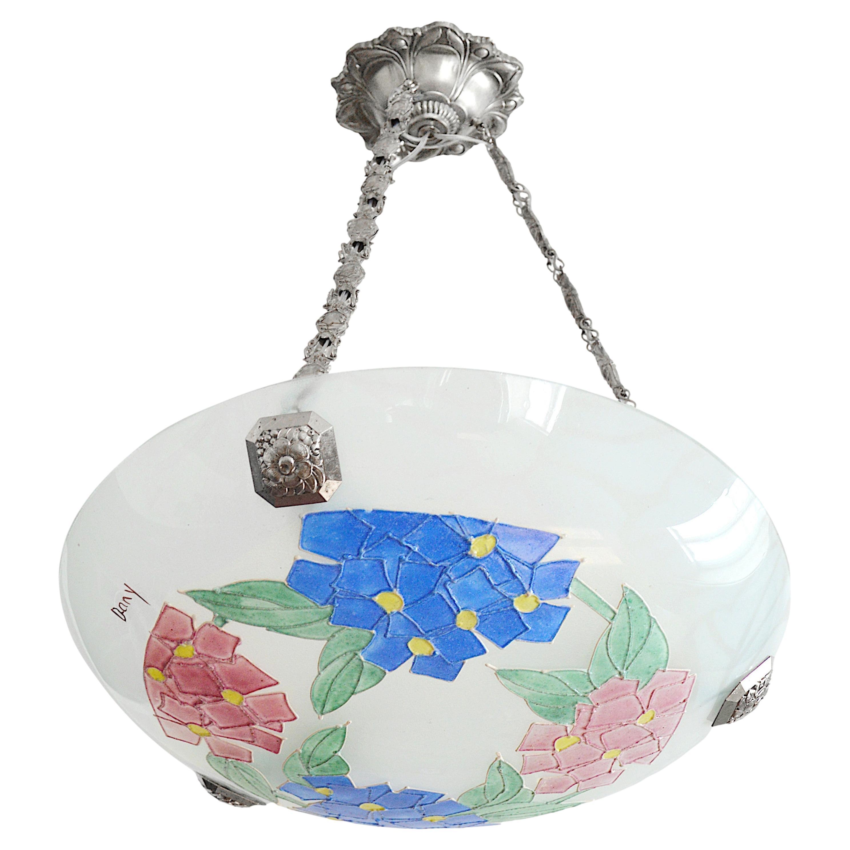 Daniel Drancourt French Art Deco Pendant Chandelier, 1920s For Sale at ...