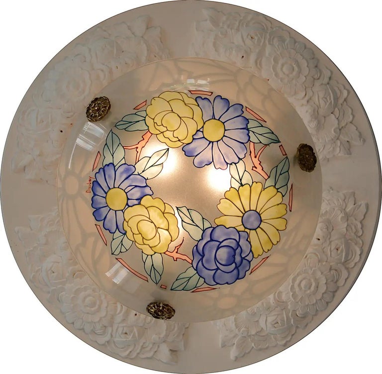 Daniel Drancourt French Art Deco Pendant Chandelier, 1920s For Sale at ...