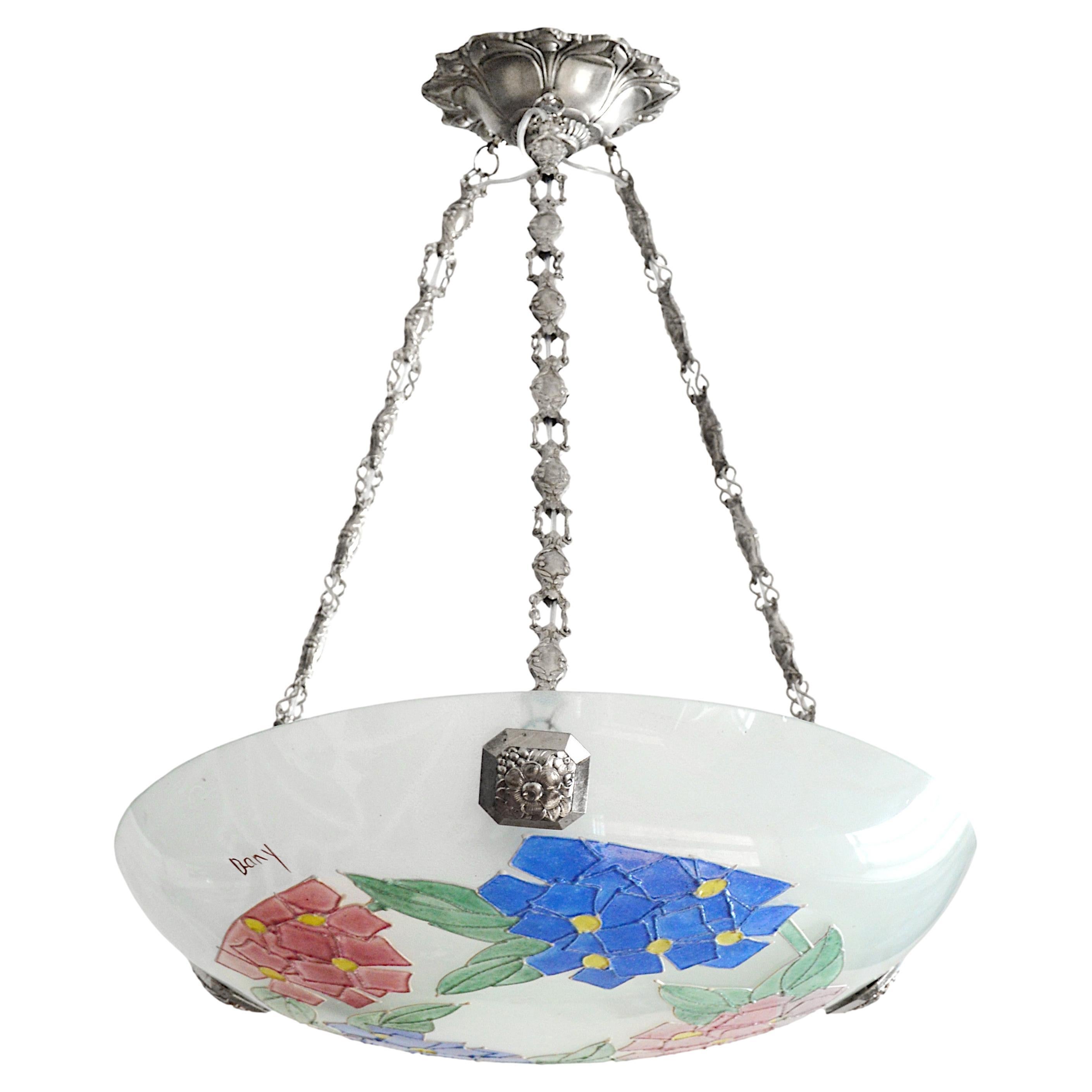 Daniel Drancourt French Art Deco Pendant Chandelier, 1920s For Sale at ...