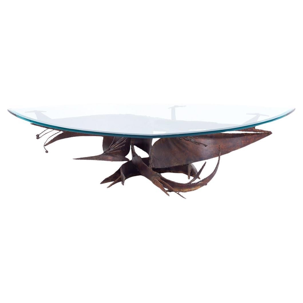 Sculptural Brutalist Mobius Bronze Table Mid Century at 1stDibs