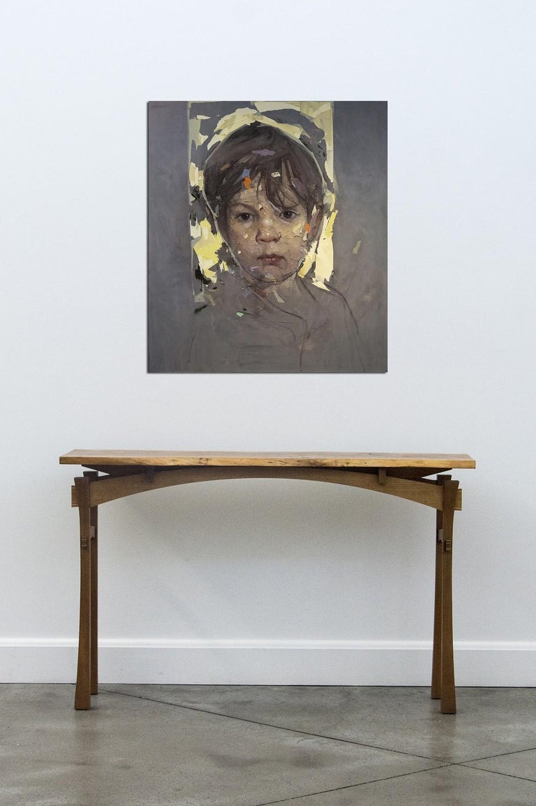 Daniel Hughes - Atticus - grey, yellow, young male, figurative ...