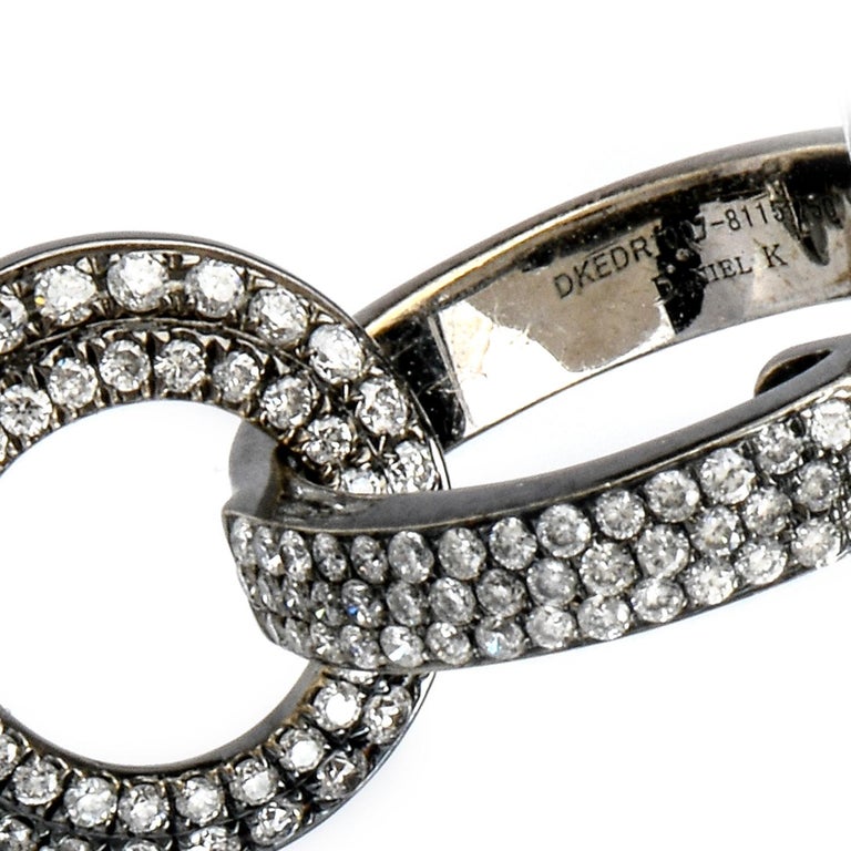 Daniel K Diamond 18 Karat Gold Triple Circle Dangle Drop Earrings For ...