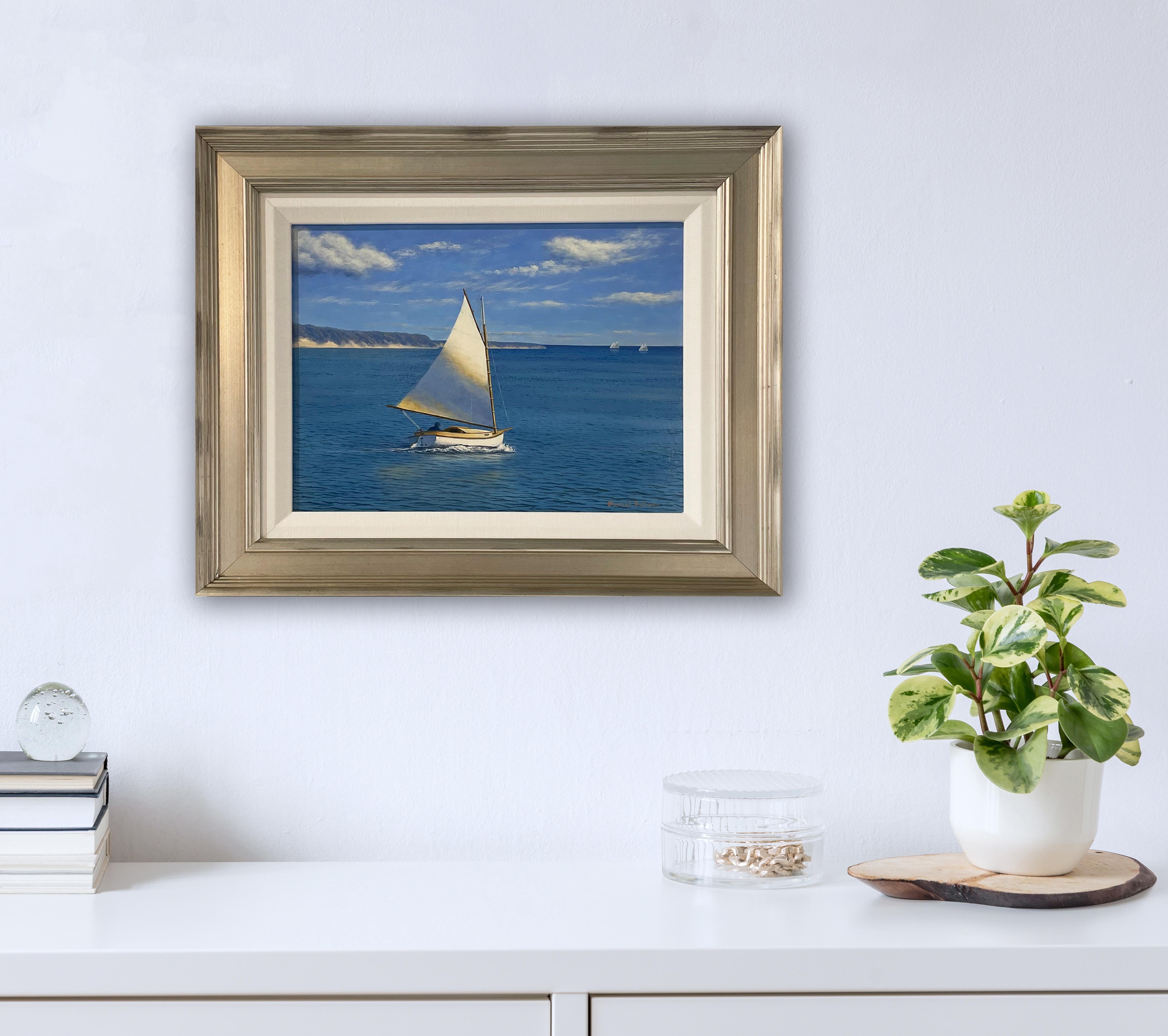Daniel Pollera - "A Day Sail, " Coastal Landscape Oil Painting at 1stDibs