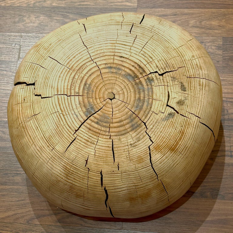 Daniel Pollock Organic Modern Carved Pine Wood Stool or Sculptural ...