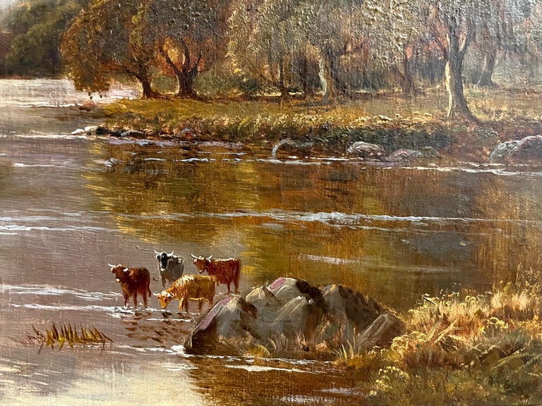 Daniel Sherrin - Mountain landscape with watering cattle For Sale at ...