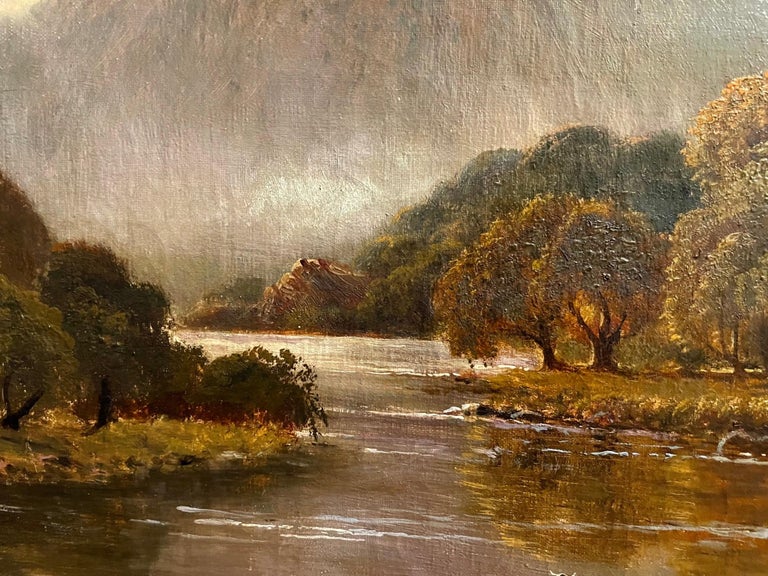 Daniel Sherrin - Mountain landscape with watering cattle For Sale at ...