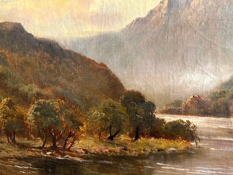 Daniel Sherrin - Mountain landscape with watering cattle For Sale at ...