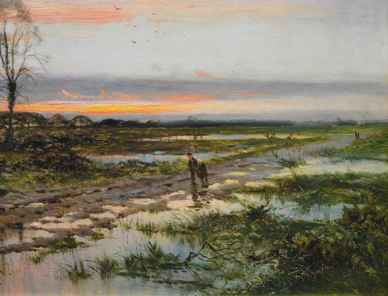 Daniel Sherrin - The Last Gleam, Kempsey Common - 19th Century Sunset ...