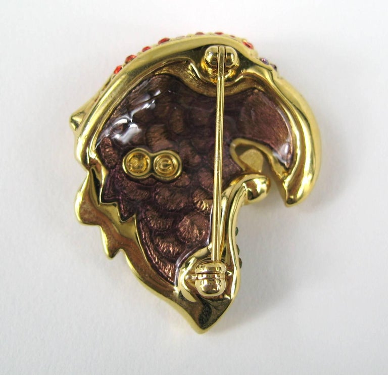Daniel Swarovski Crystal Encrusted Parrot Head Brooch Pin New, Never ...