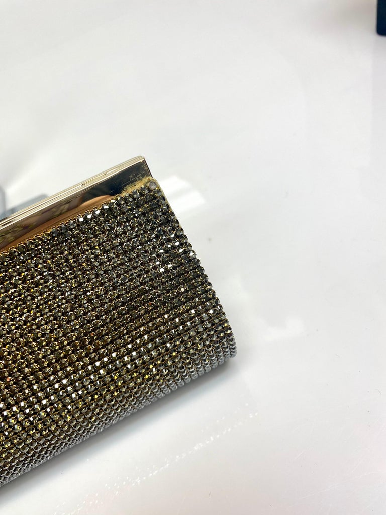 Daniel Swarovski Gold Clutch with Chain Strap For Sale at 1stDibs