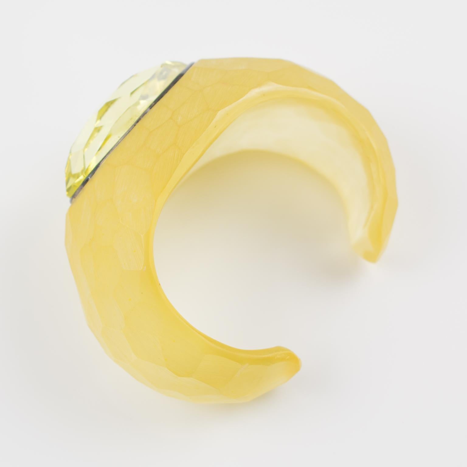 Daniel Swarovski Paris Massive Jeweled Lucite Cuff Bracelet For Sale at ...