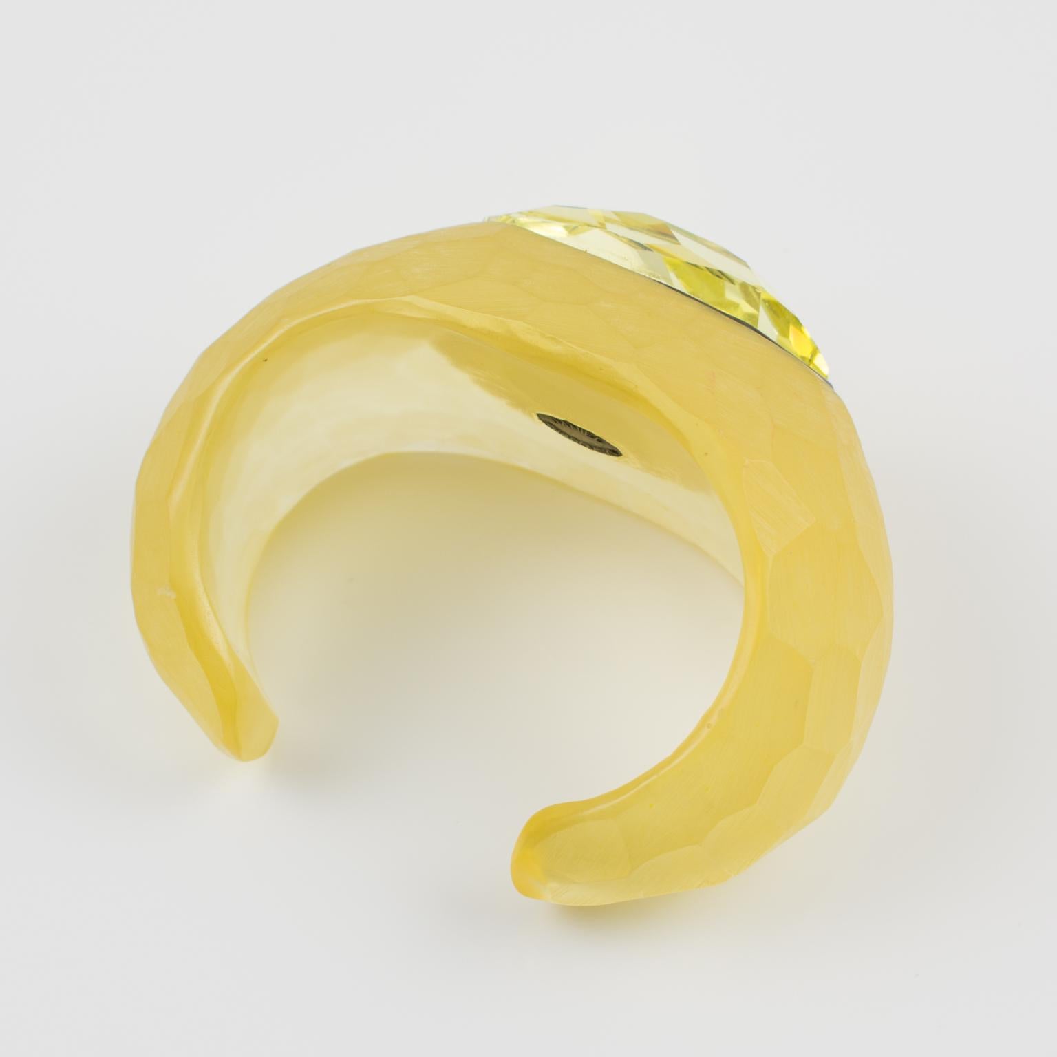 Daniel Swarovski Paris Massive Jeweled Lucite Cuff Bracelet For Sale at ...