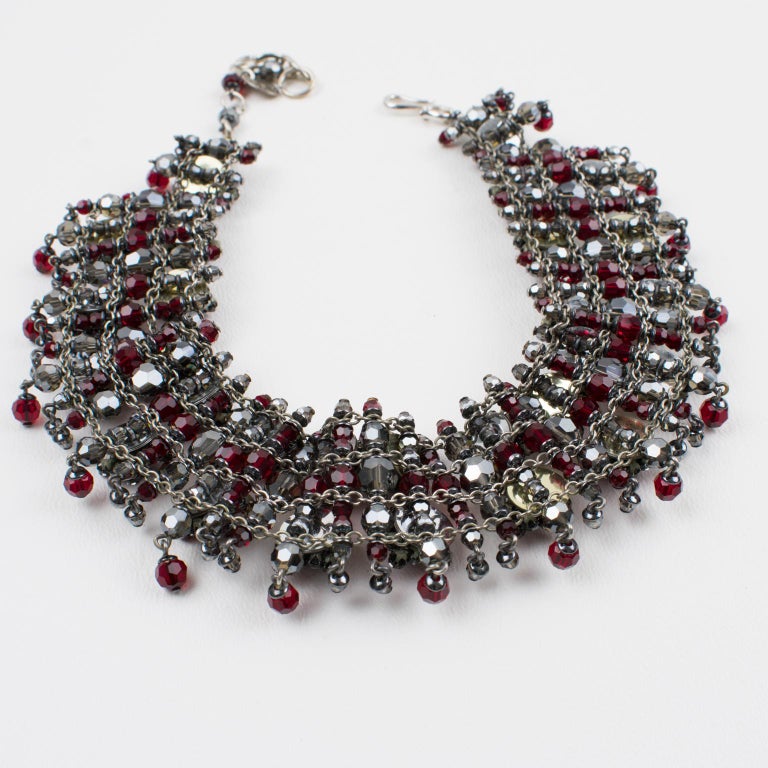 Daniel Swarovski Paris Victorian-Inspired Red Crystal Choker Necklace ...