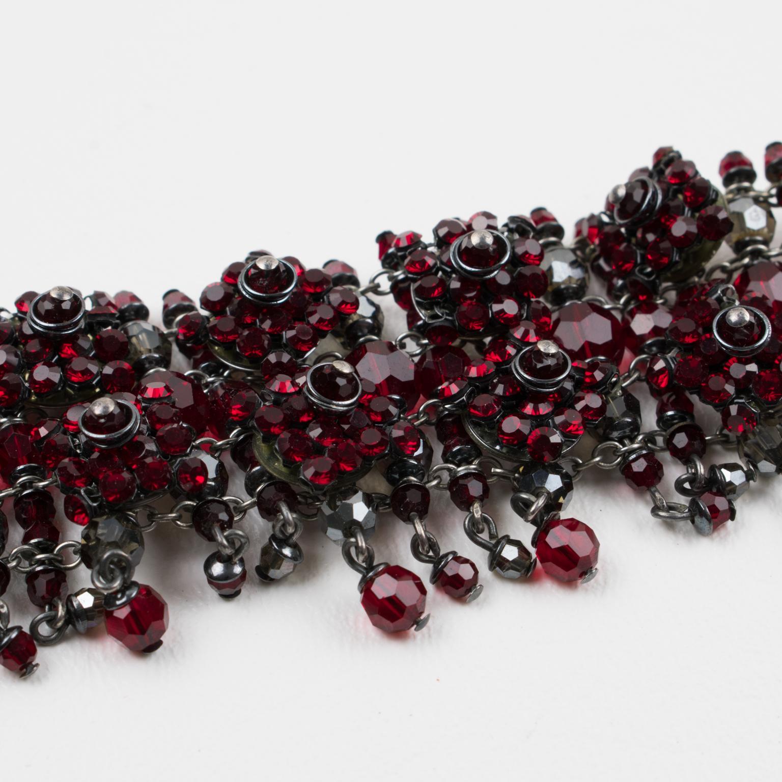 Daniel Swarovski Paris Victorian-Inspired Ruby Red Crystal Link ...