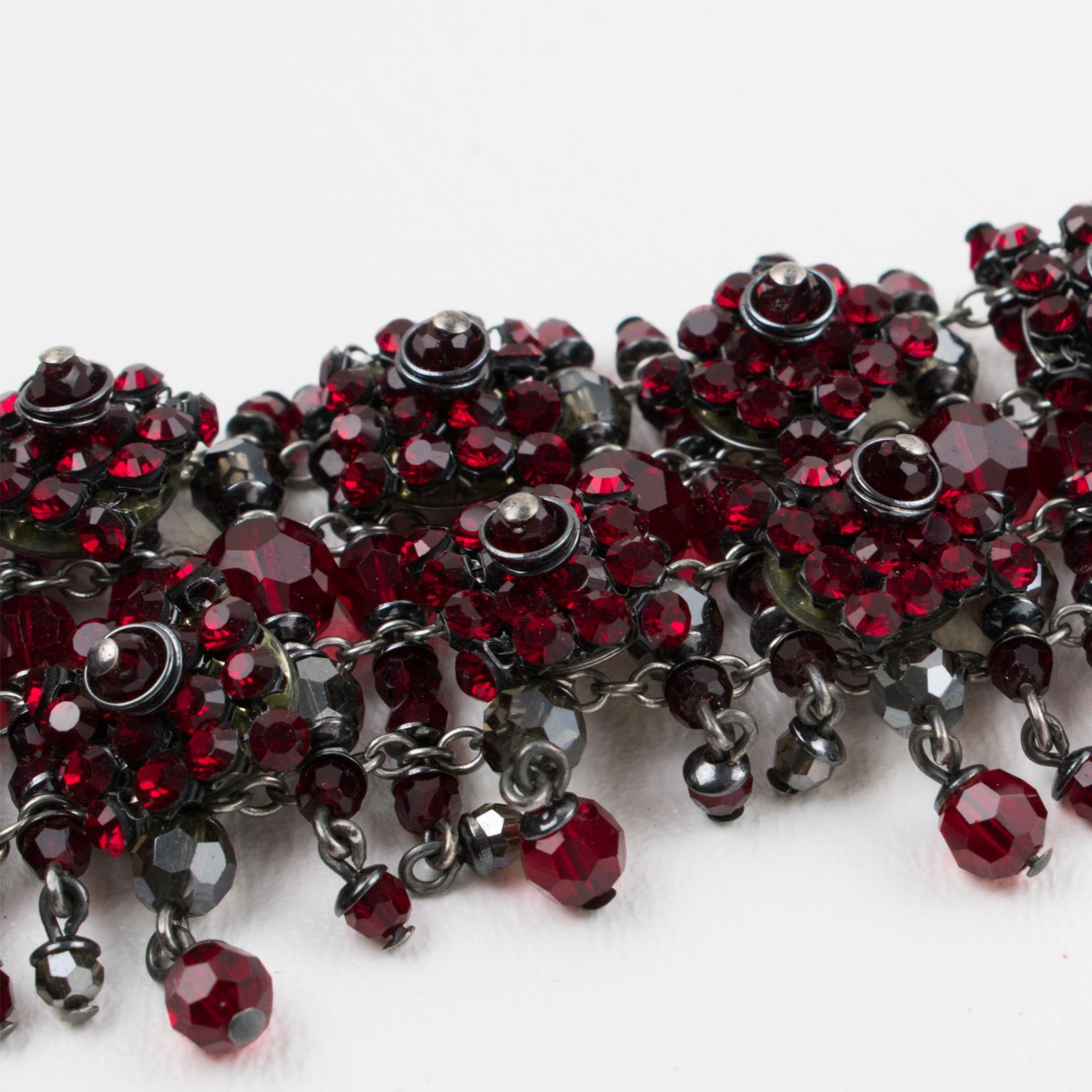 Daniel Swarovski Paris Victorian-Inspired Ruby Red Crystal Link ...