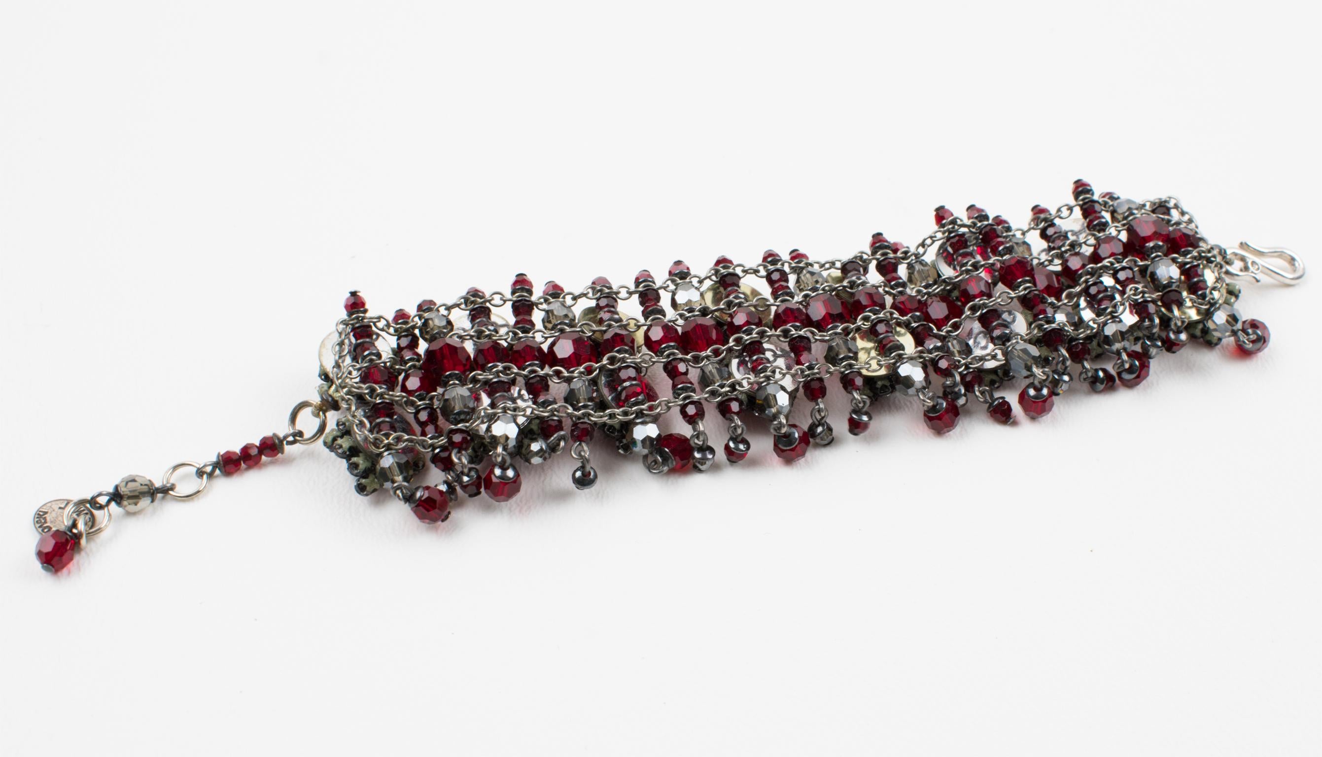 Daniel Swarovski Paris Victorian-Inspired Ruby Red Crystal Link ...