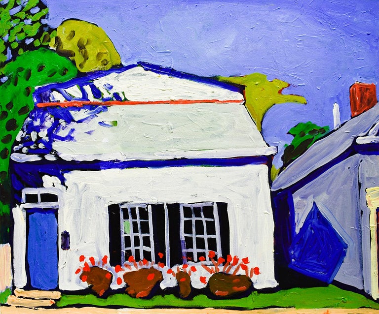 Dan Rupe - 84 2nd St (Fauvist Style Oil Painting on Canvas of White ...