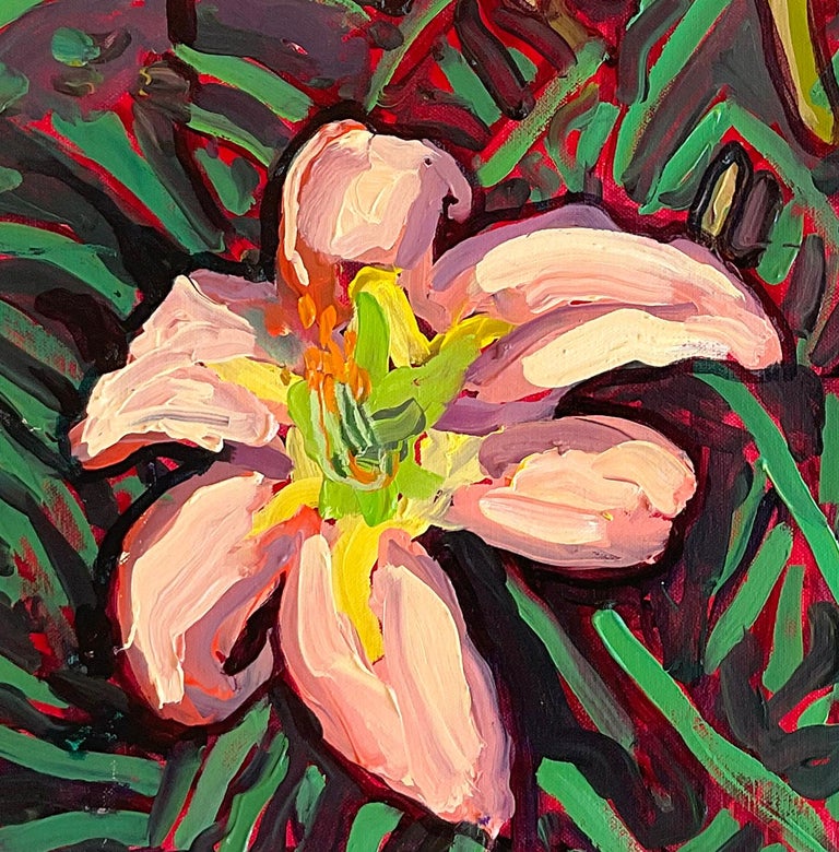 Dan Rupe - Peach Lilies (Contemporary Still Life of Vibrant Tiger ...