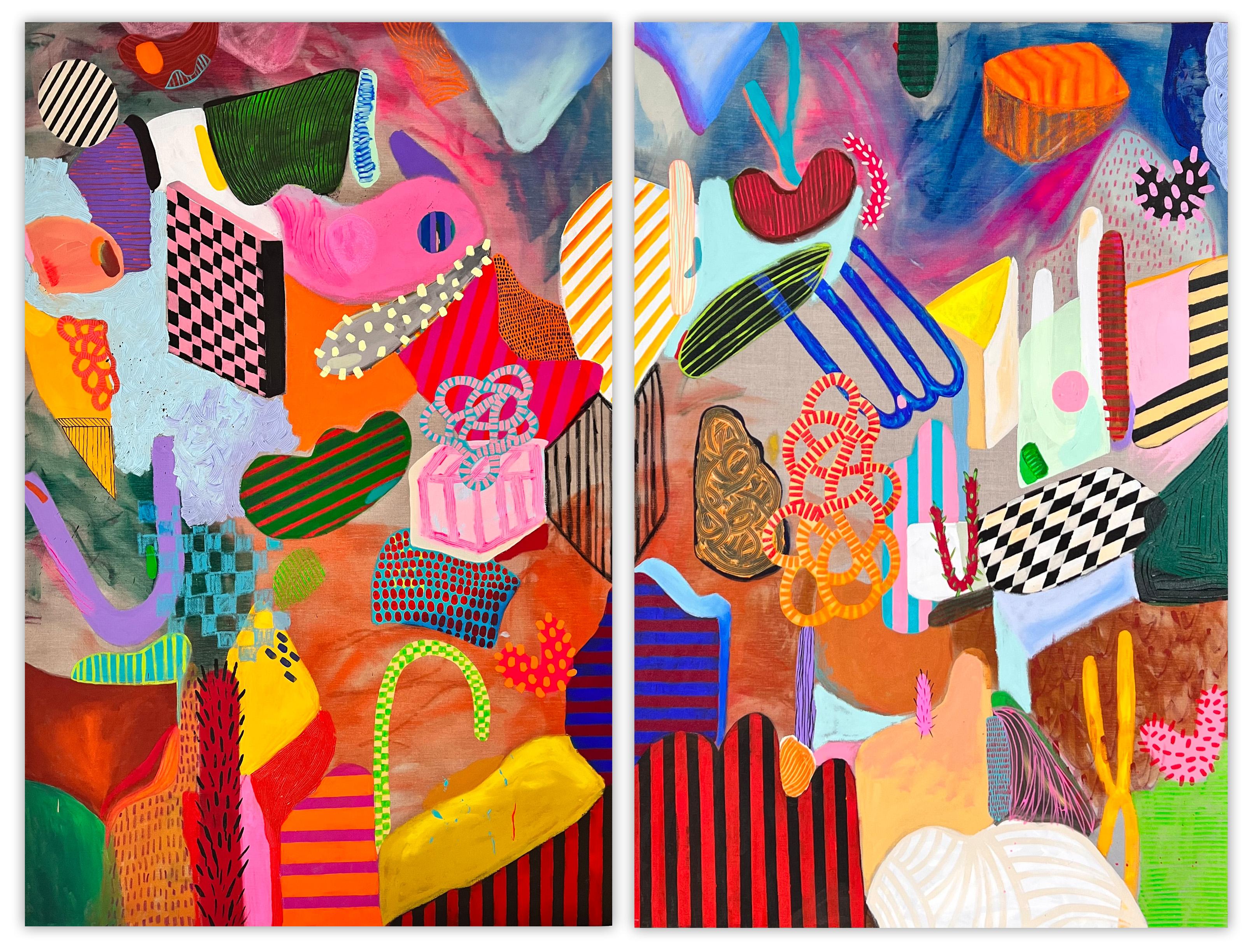 Daniela Marin - Diptych "Playful Garden II" (Abstract painting) For ...